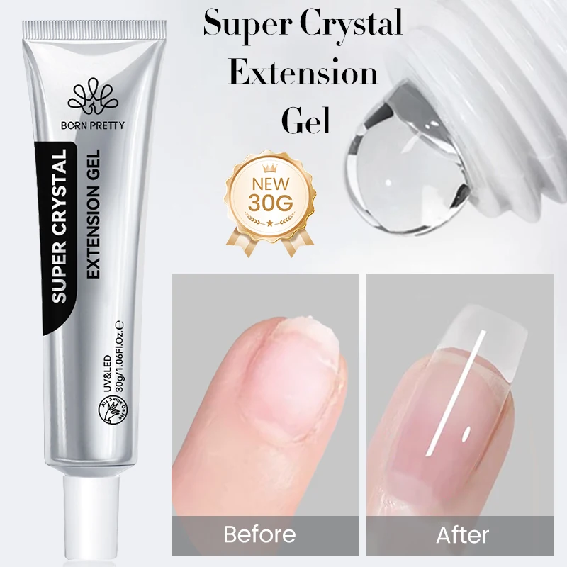 BORN-PRETTY-30ml-Super-Crystal-Building-Nail-Gel-Extension-Gel-Natural ...
