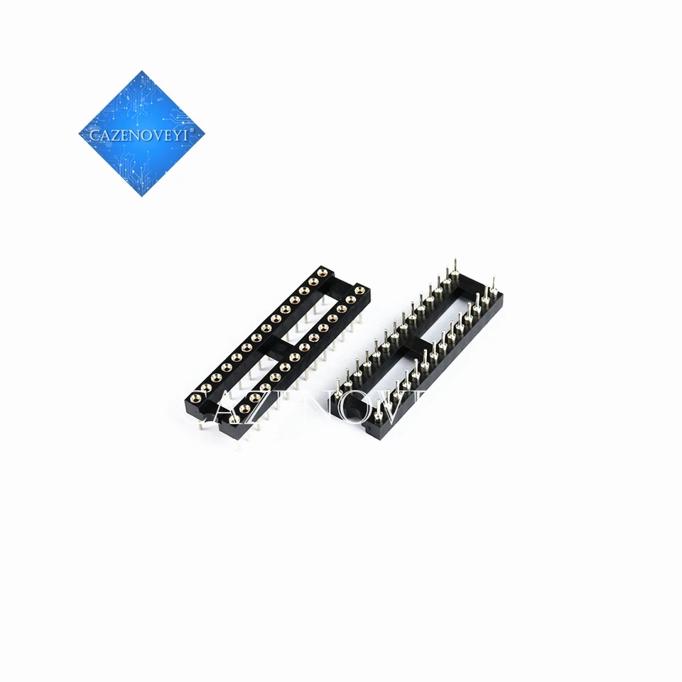 IC Sockets 20-Pack 24-Pin DIP | Round Pin, 15.24mm Row Spacing, 2.54mm ...