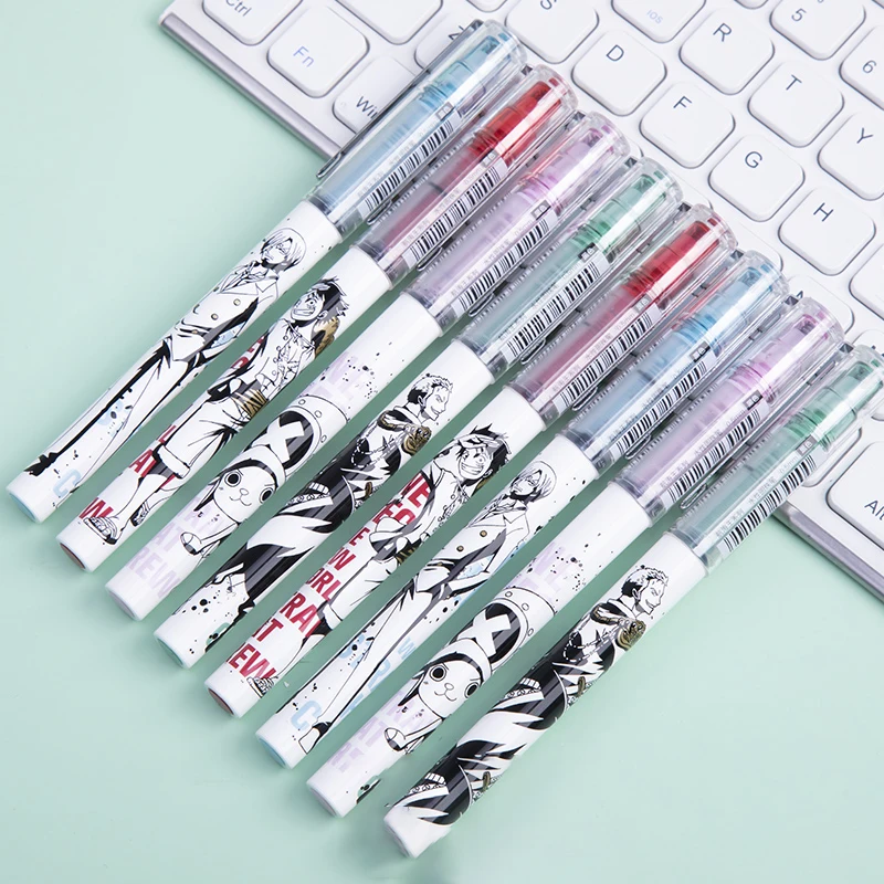 4-6-8-Pcs-One-Piece-Straight-Liquid-Ballpoint-Pen-Gel-Pen-0-5mm-Quick ...