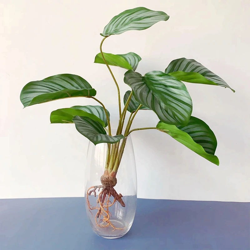 Palm-Artificial-Green-Plant-Monstera-Tree-Root-Leaves-Plastic-Fake ...