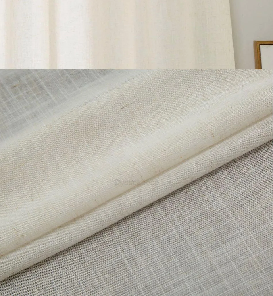 TRINGLE - EMBOUT TRINGLE,Color linen-W100cm x H250cm-GROMMET TOP--Rideaux De Fenêtre En Lin ...