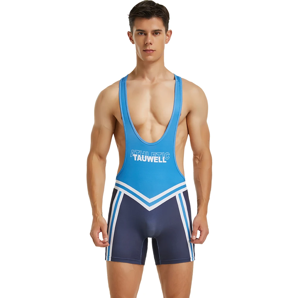 TAUWELL Men's Fitness Bodysuit Wrestling Singlet Men Bodybuilding Tank ...