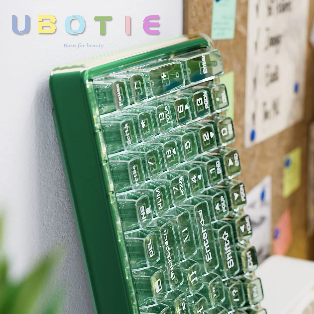 UBOTIE-Transparent-Summer-Green-Keyboard-Bluetooth-and-2-4GHz-USB ...