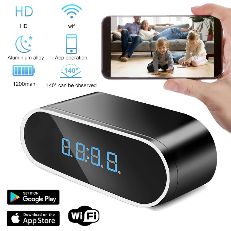 Wifi-Mini-Clock-Camera-Remote-Viewing-With-Night-Vision-1080P ...