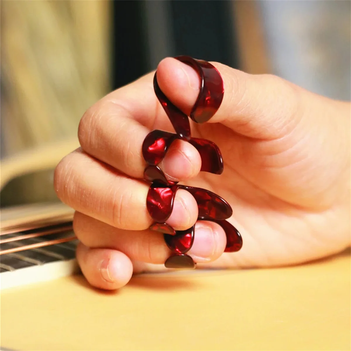 Miwayer Guitar Thumb Picks Finger Guitar Picks Fingernails Fingerstyle ...