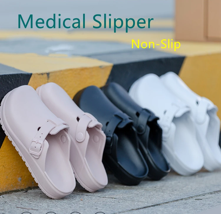 Black Hospital Surgical Medical Slipper Women Doctor EVA Non-Slip Nurse ...