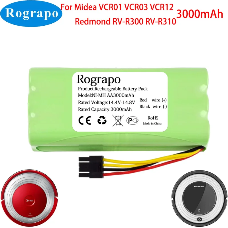 New-3000mAh-Battery-For-Midea-VCR01-VCR03-VCR12-R1-L083B-R1-L081A-R1 ...