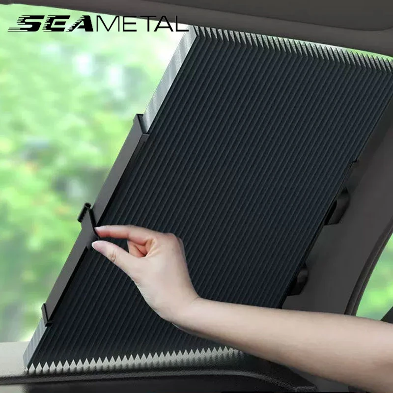 Seametal Car Retractable Sunshade Universal Anti-uv Windshield Curtain ...