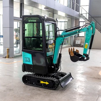 1 Ton Mini Excavator With Awning Hydraulic Crawler Digger Enclosed Cap ...