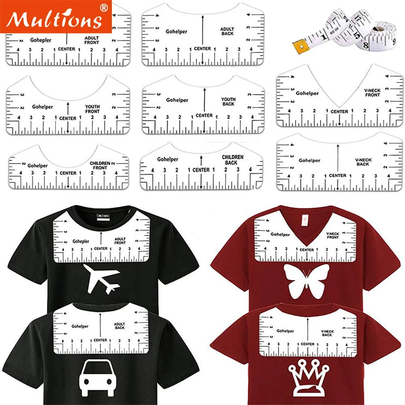 8pcs/set T-shirt Ruler Alignment Ruler Guide Tool Round Tshirt Sewing ...