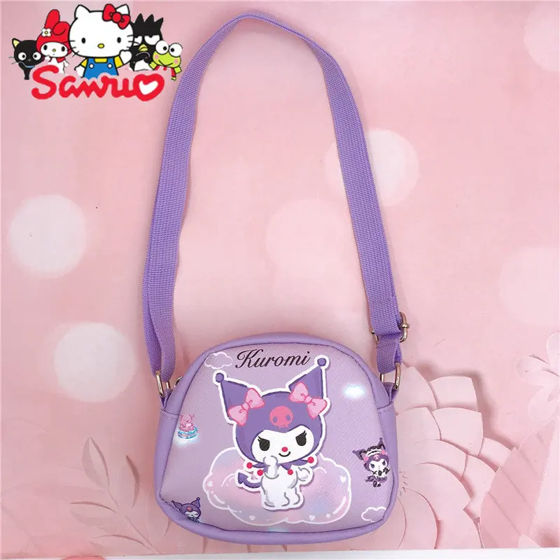 Sanrio Melody Kuromi Kid Chest Shoulder Bag Hello Kitty Cinnamoroll Kindergarten Sweet Student ...