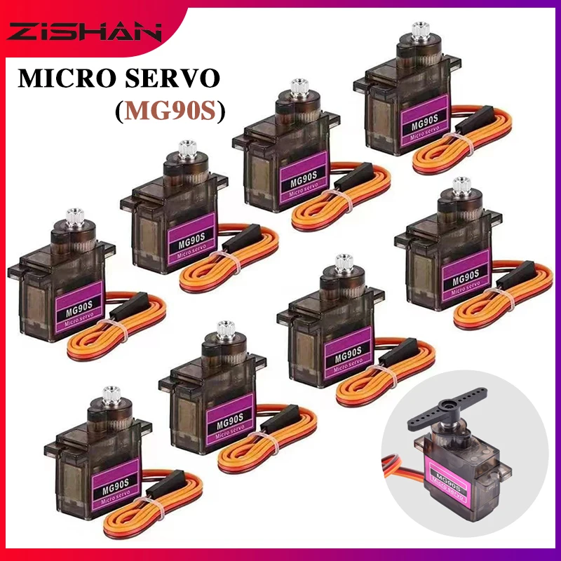 1-20Pcs MG90S Metal Gear Analog RC Micro Servo 180° 360° Upgraded ...
