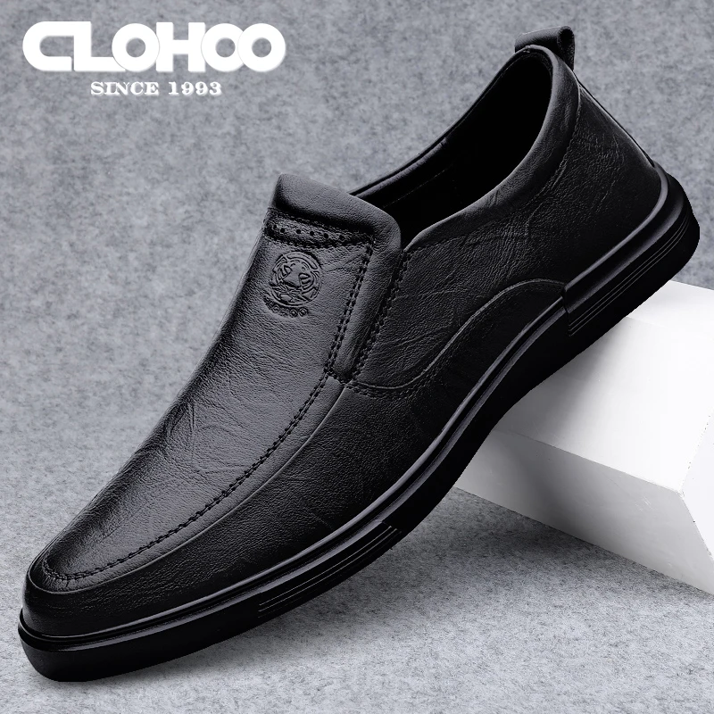 CLOHOO-genuine-cowhide-leather-handmade-cold-stick-shoes-Loafers ...