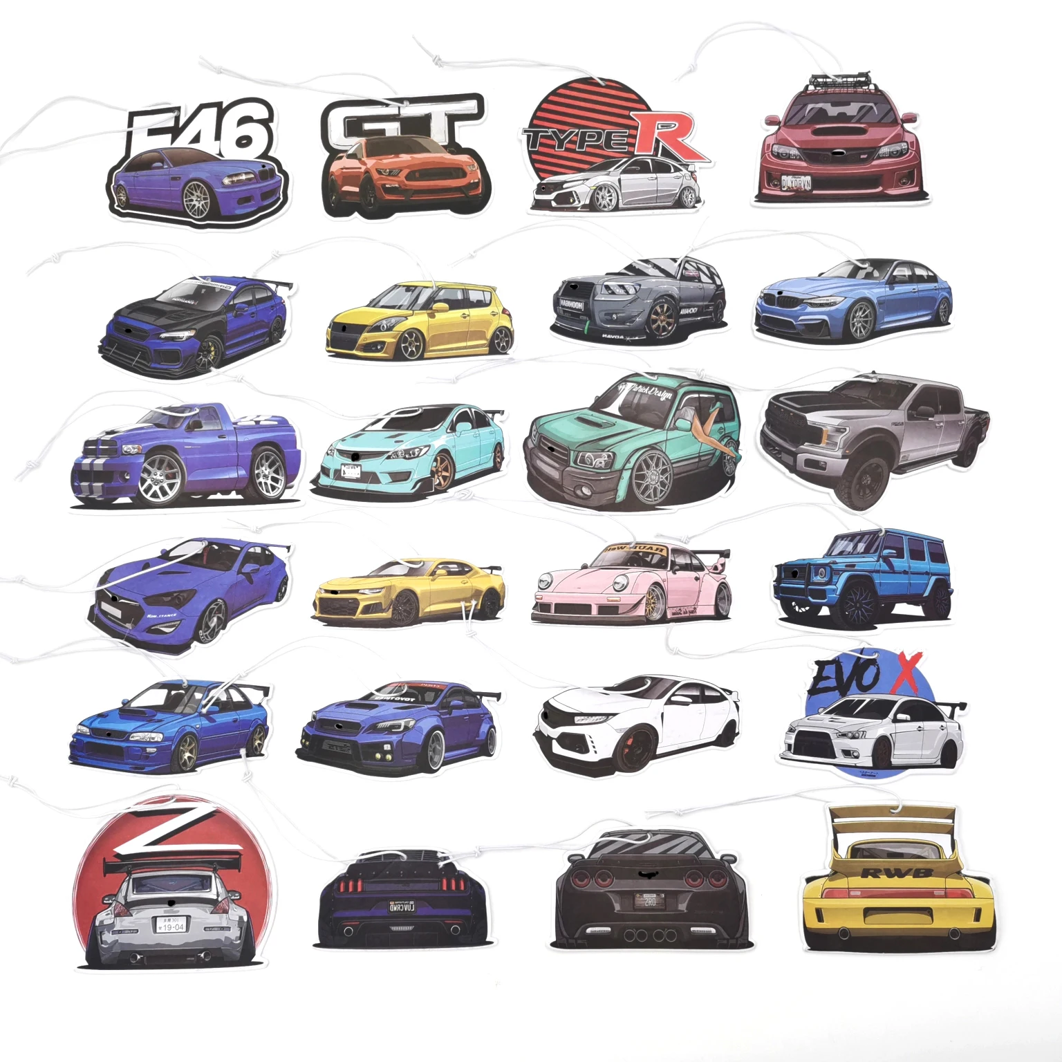 100PCS JDM Car Air Freshener Hanging Auto Rearview Mirror Perfume NOS ...