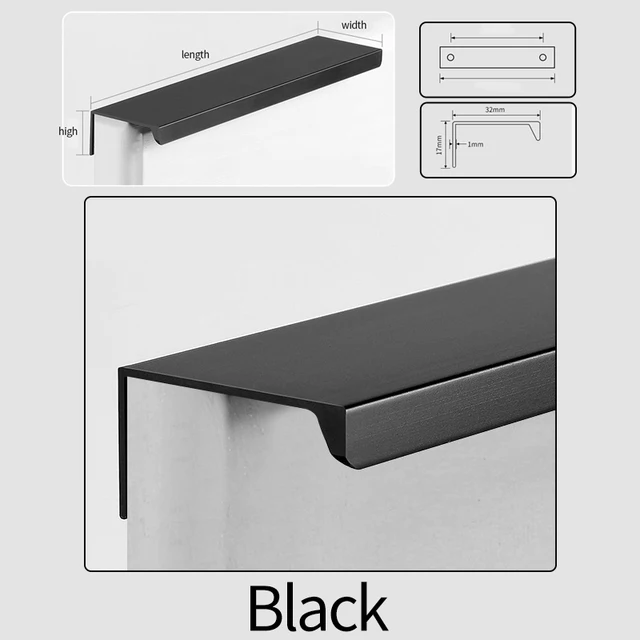 1000mm Long Aluminium Hidden Furniture Wardrobe Cabinet Drawer Pull ...