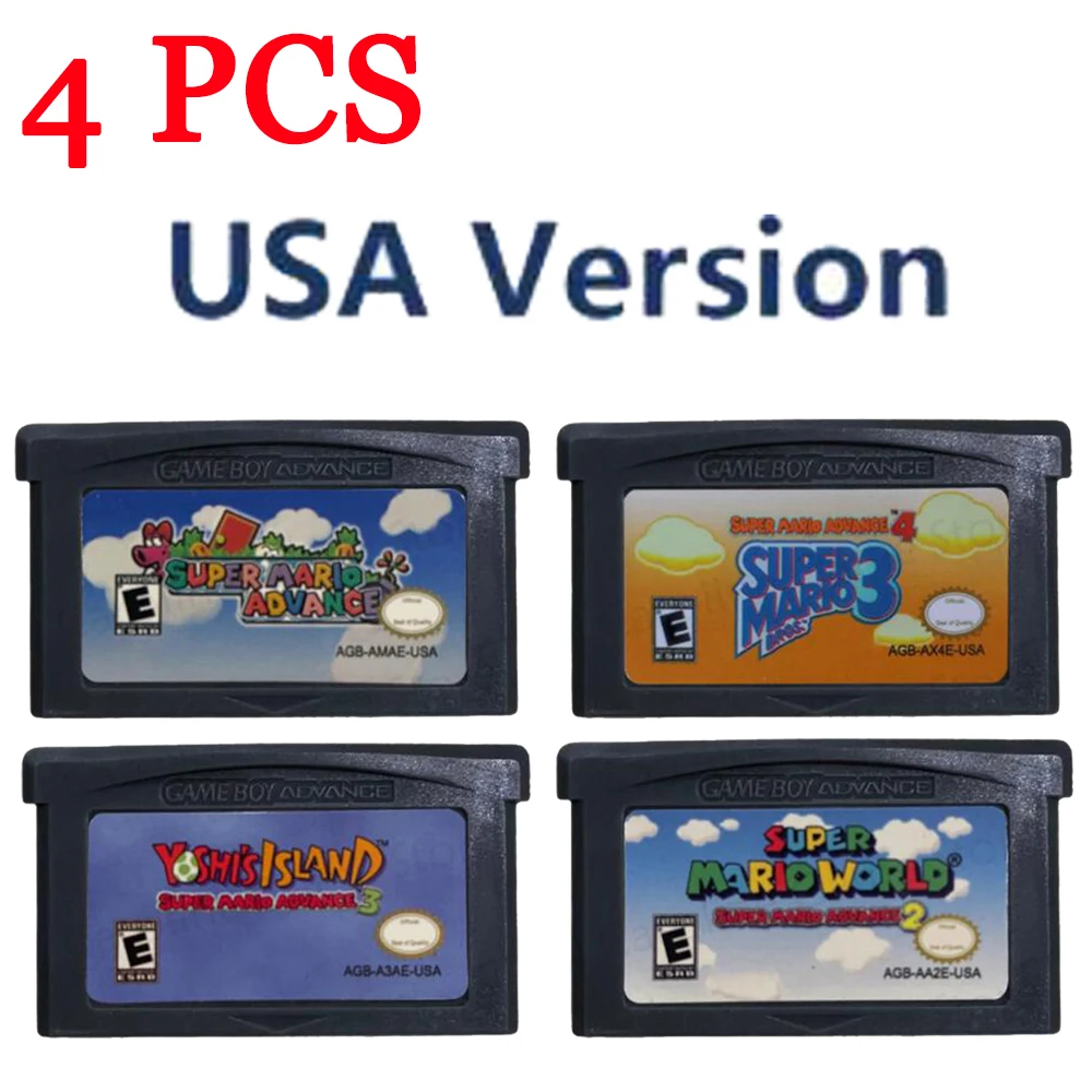 GBA Games Mario Series 32 Bit Cartridge Video Game Console Memory Card ...