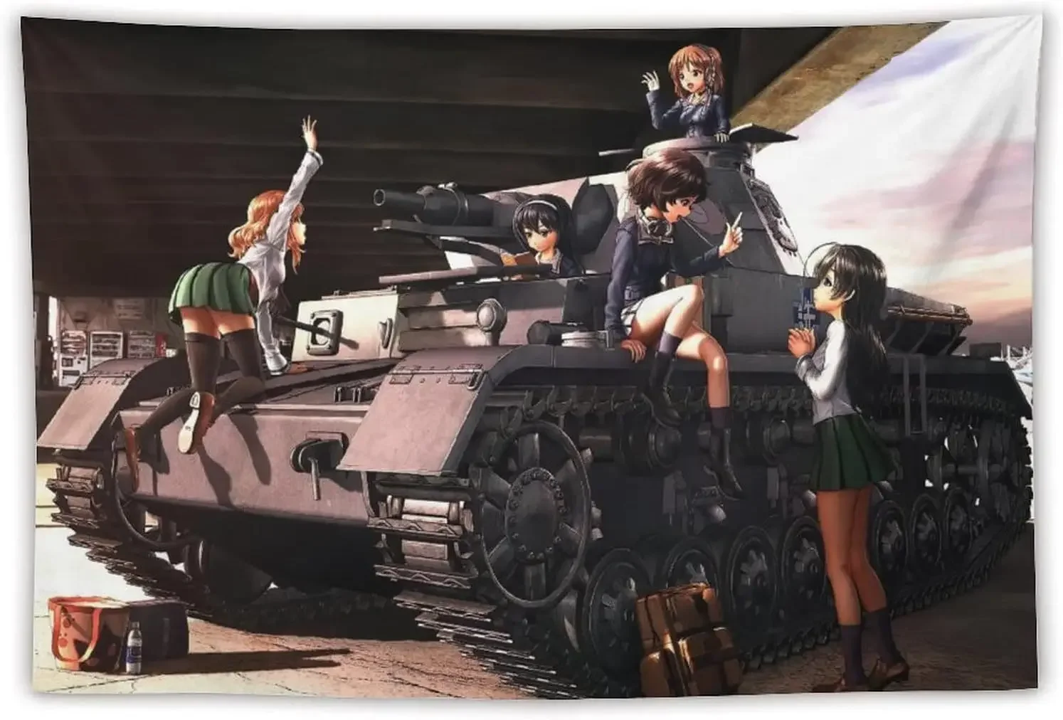 Japanese-Comedy-Anime-Girls-Und-Panzer-Poster-Polyester-Tapestry-Prints ...