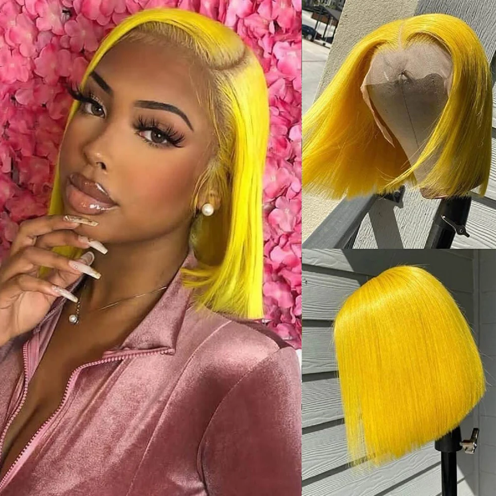 Pink Bundles Lace Closure | Yellow Human Lace Frontal Wig | Human Hair ...