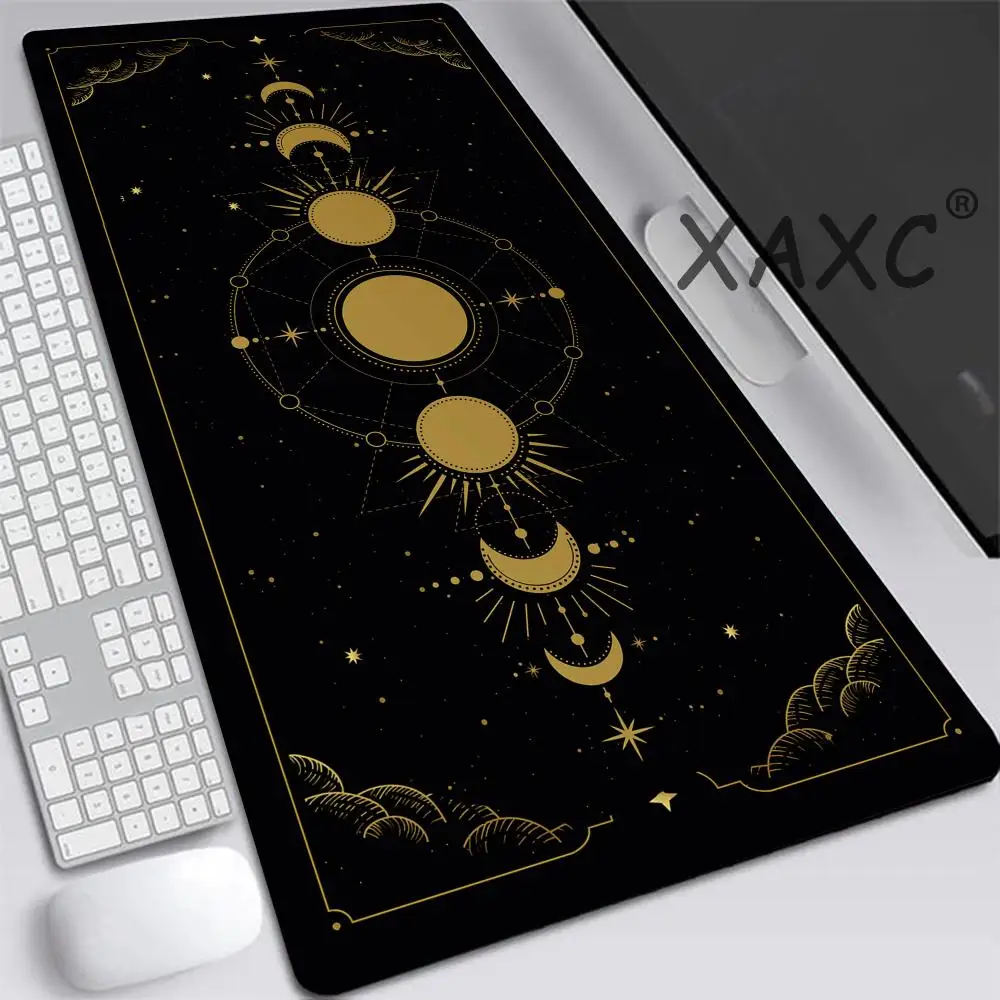 Celestial-Grande-Preto-Ouro-Lua-Fase-Desk-Mat-Witchy-Mouse-Pad ...