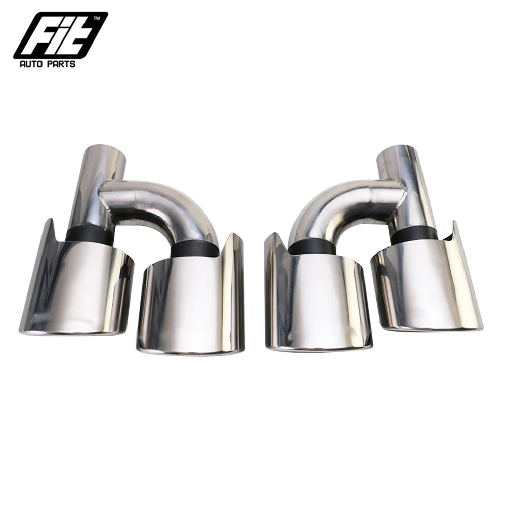 1PCS-Interface-57mm-Dual-Outlet-Car-exhaust-tip-slant-Rolled-Double ...