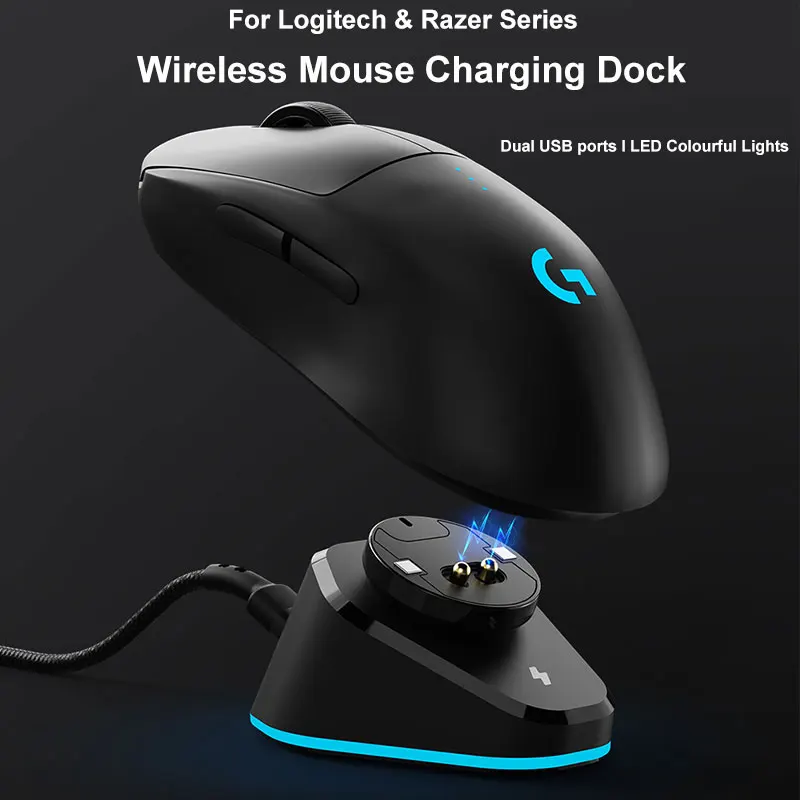 Logitech/razer mouse doca de carregamento sem fio g502g903 gpw g pro x superlight deathadder v2 ...