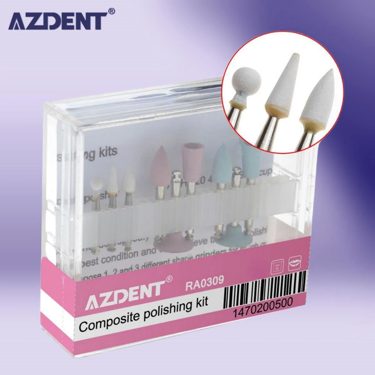 9-Pcs-Box-AZDENT-Dental-Silicone-Grinding-Heads-Composite-Polishing-for ...