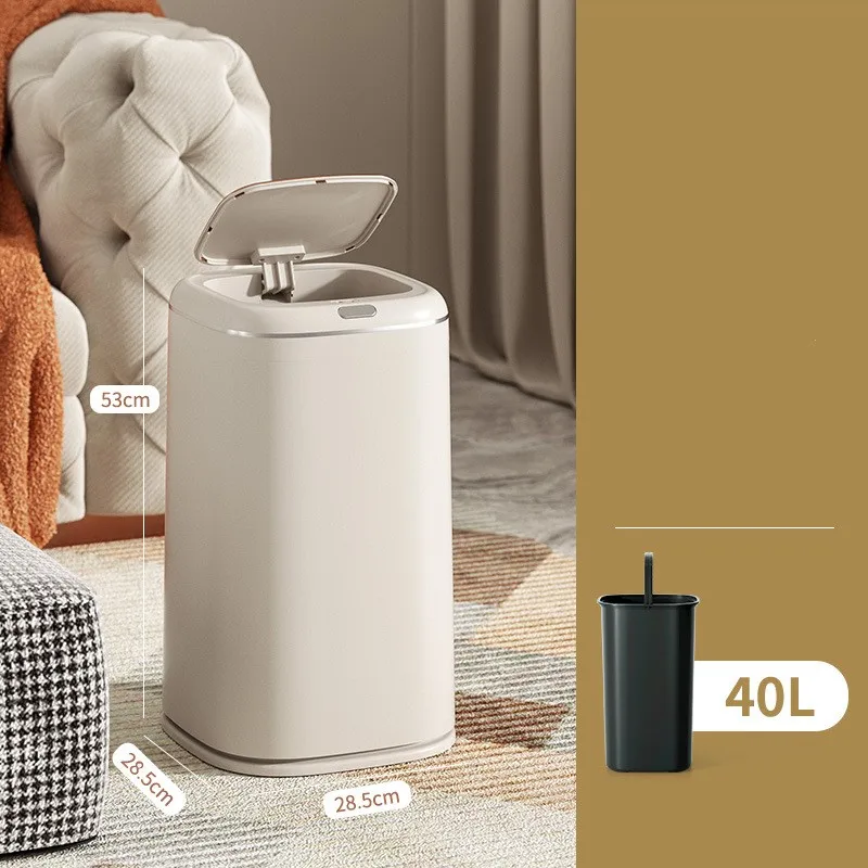 Round-Automatic-Sensor-Waste-Bin-grande-lixeira-inteligente-Opera-o-Lid ...