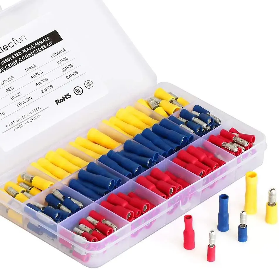 208pcs-Bullet-Quick-Connectors-Kit-10-22-AWG-Fully-Insulated-Male ...