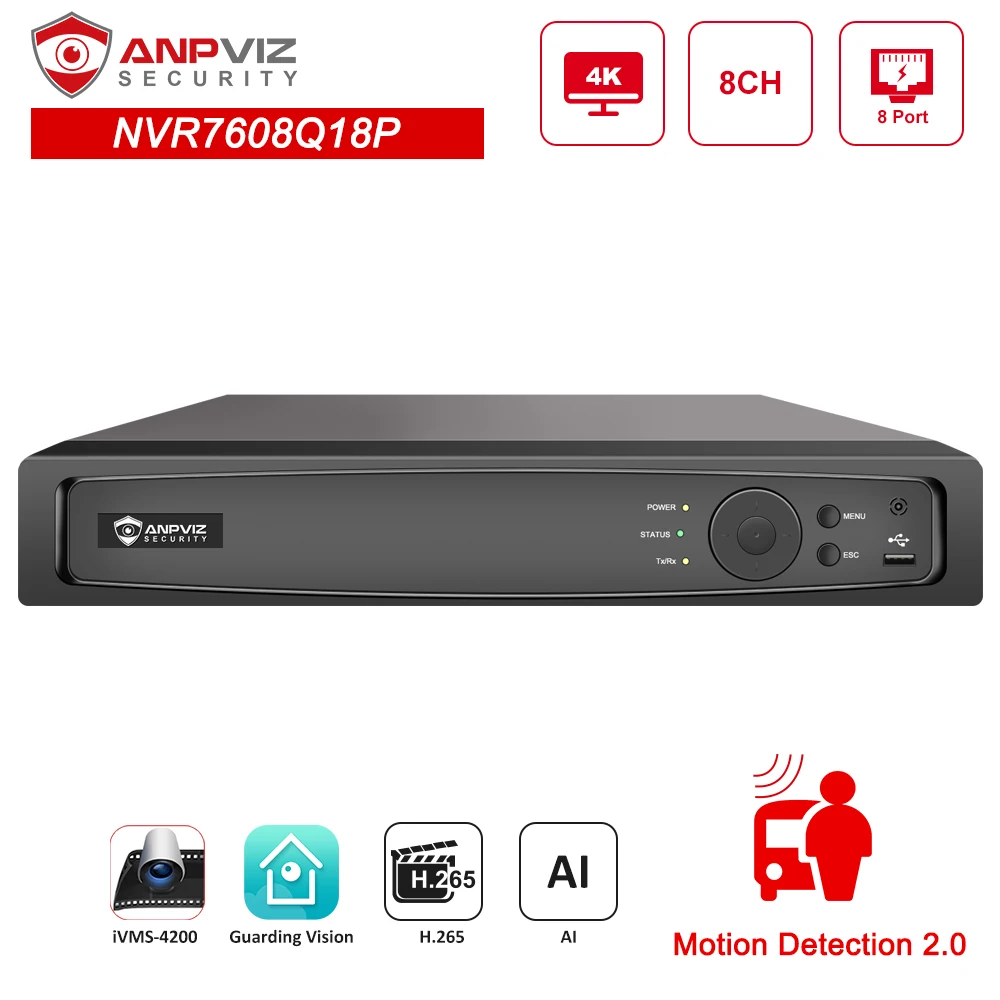 Anpviz-4K-8CH-POE-NVR-OEM-DS-7608NI-Q1-8P-Network-Video-Recorder-IP ...