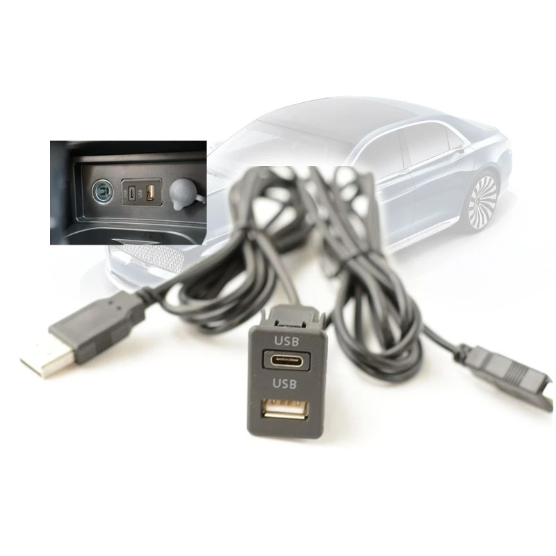 Auto-Dashboard-Extension-Cable-with-USB-Type-C-Interface-Panel-Flush ...