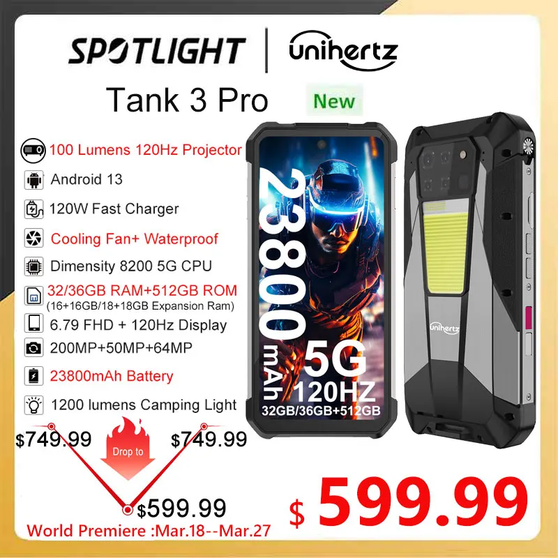 Unihertz-proyector-Tank-3-Pro-8849-dispositivo-con-100-l-menes-120Hz ...