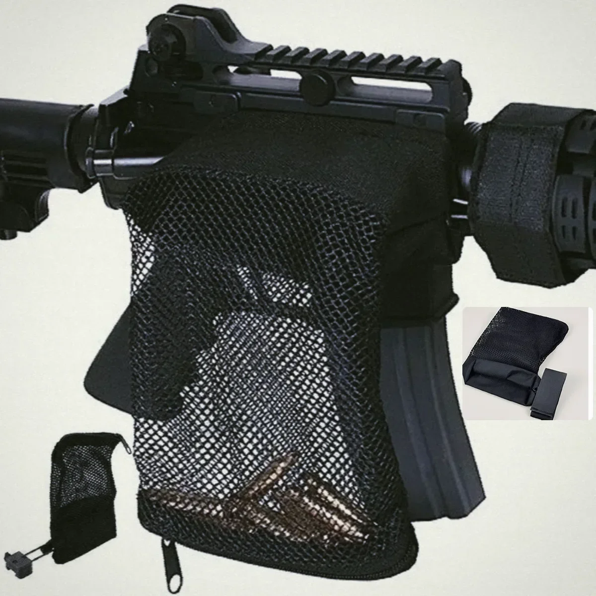 Tactical Brass Shell Catcher M4 AR 15 Rifle gun Catcher Mesh Wrap Trap ...