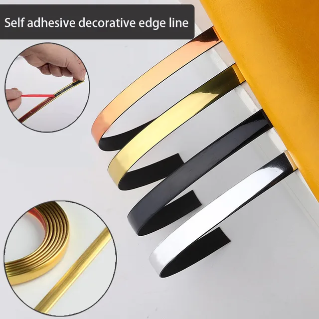 Self Adhesive PVC Decoration Lines Background Wall Edge Banding Strips ...