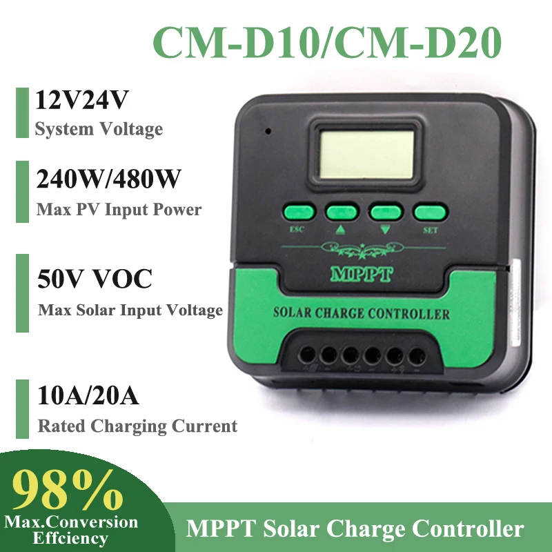 MPPT-10A-20A-Solar-Charge-Controller-50VDC-Solar-Panel-Battery-PV ...