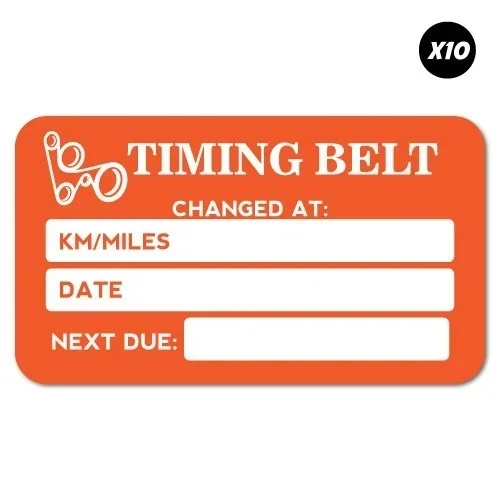 1Lots-10x-Timing-Belt-Service-Due-Orange-Sticker-Decal-Oil-Next.jpg