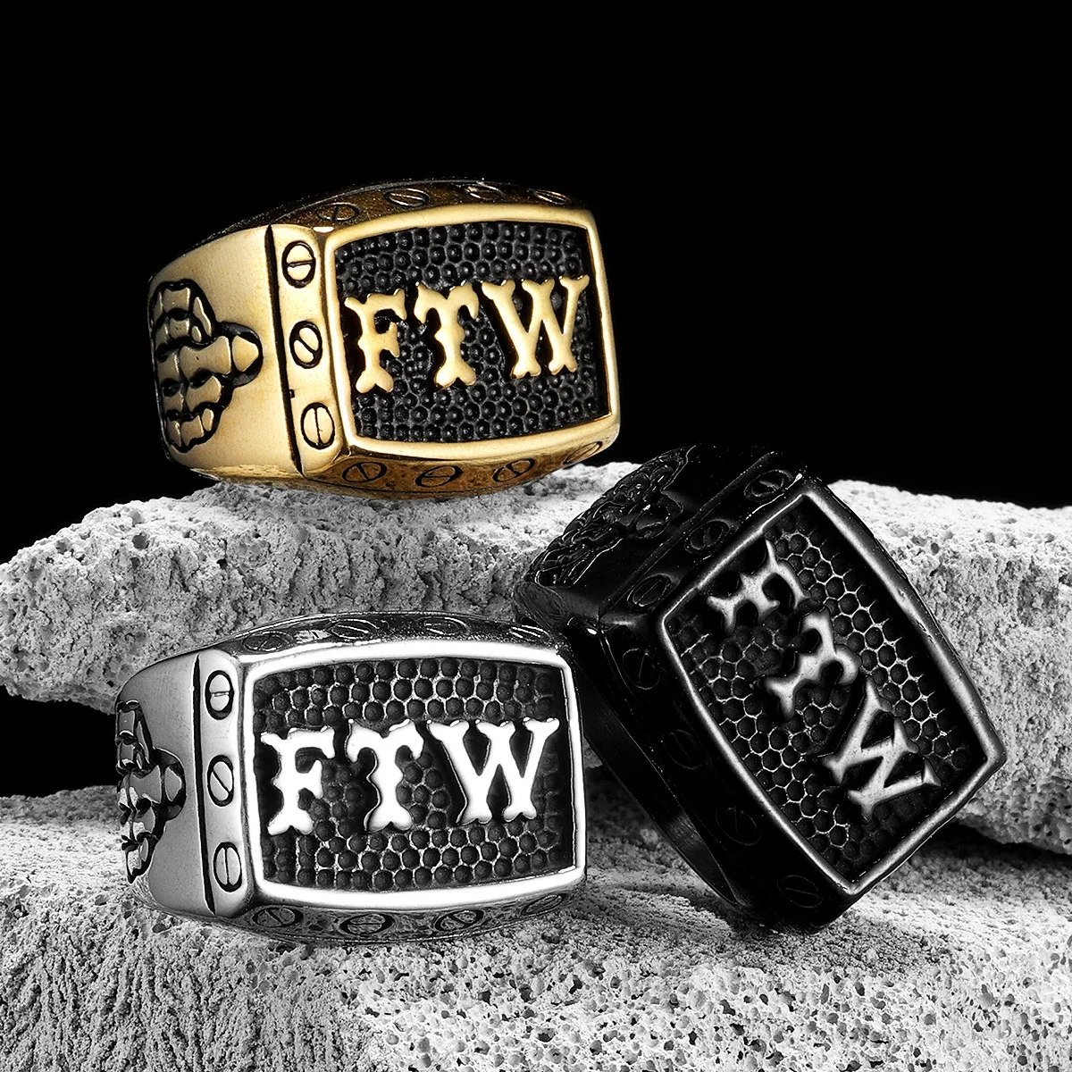Ftw Mittelfinger Manner Ringe Edelstahl Frauen Schmuck Vintage Punk Rock einzigartige coole Sachen Mode accessoires Geschenk GroBhandel AliExpress