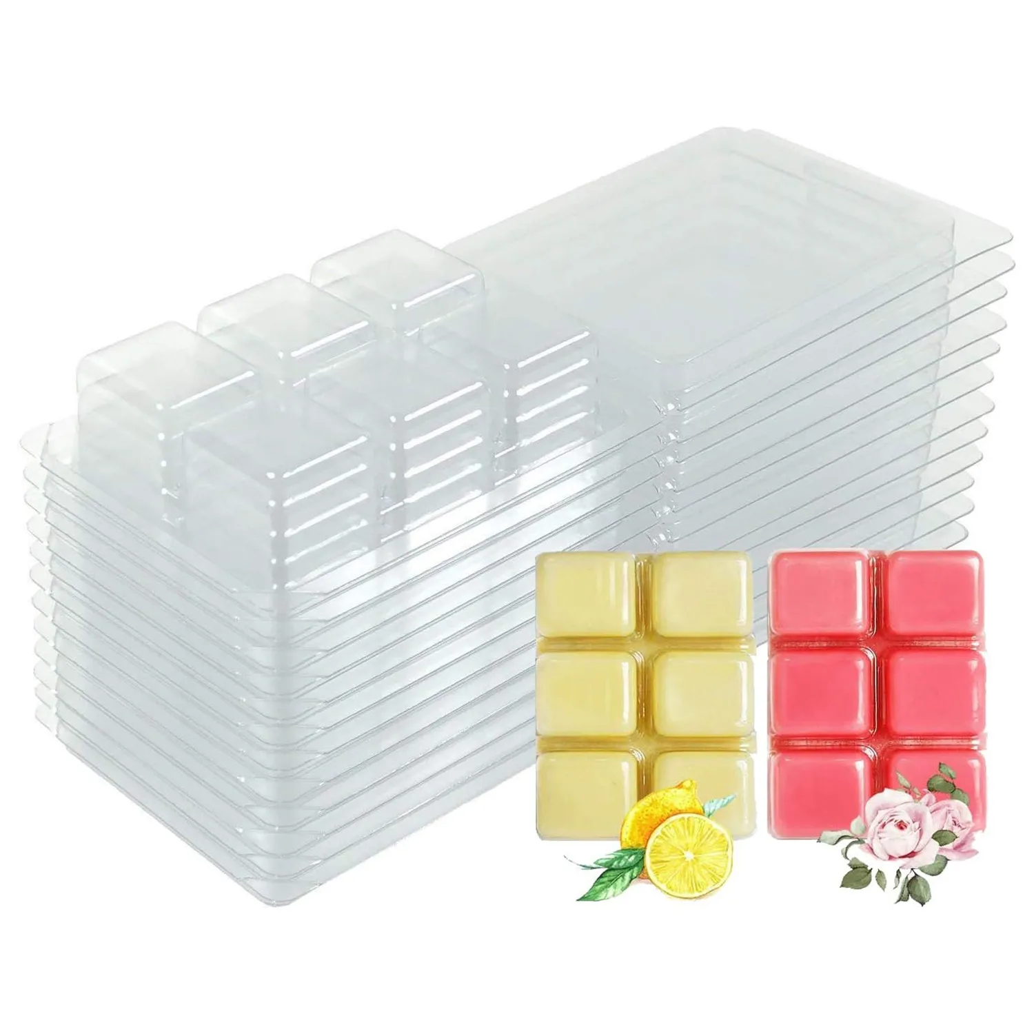 Wax-Melt-Mould-Round-Square-Heart-Shape-Wax-Clear-Empty-Plastic ...