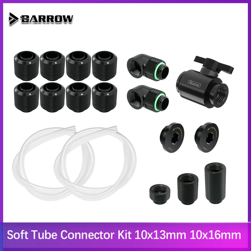 Barrow Soft Tube Connector Kit 10x13mm 10x16mm Hose Compressions 90 ...
