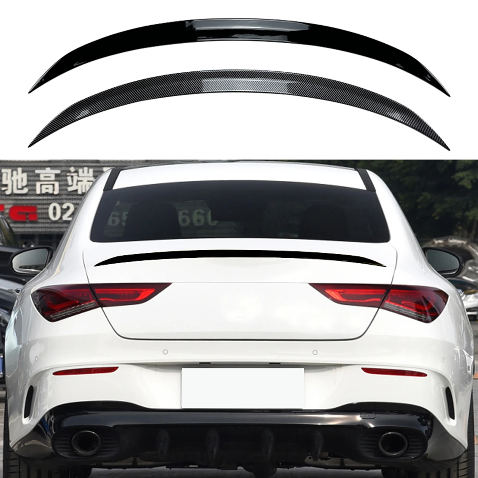 Car Rear Trunk Lid Spoiler Wing Splitter Lip Kit For Mercedes Benz CLA ...