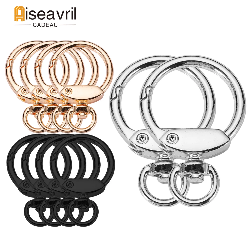 1-5-10pcs-Round-Shape-Metal-Spring-Clasp-Hooks-Carabiner-Swivel-Key ...