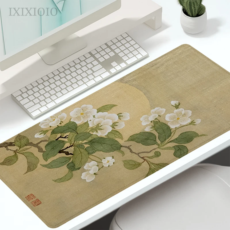 Chinese Style Flower And Bird Painting Gamer XL Mousepad XXL keyboard ...