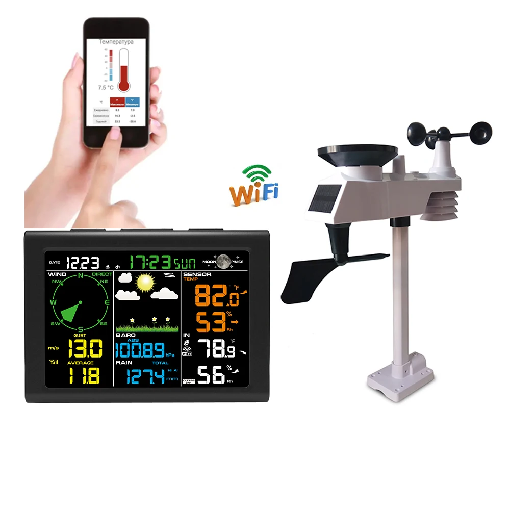 Weather Station wireless WiFi Internet Wireless with Outdoor Sensor ...