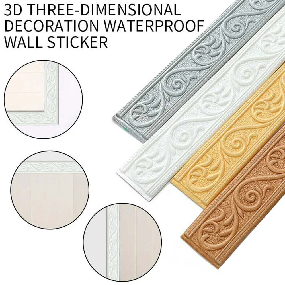 3D-Wall-Trim-Line-Skirting-Sticker-Self-Adhesive-Vinyl-Wall-Trim ...
