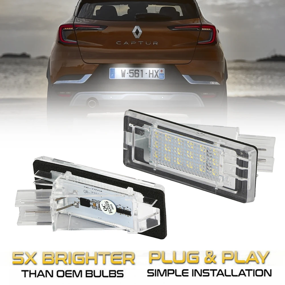 Led License Number Plate Light Lamp For Renault Scenic 2 3 Captur Zoe ...