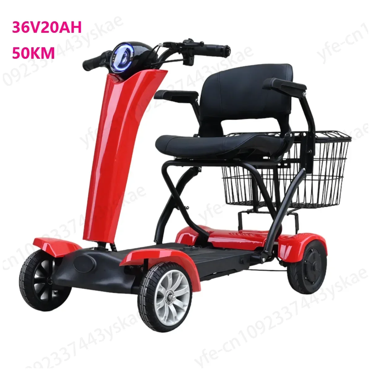 Removable-Battery-Four-Wheel-Light-Weight-Foldable-Disability-Mobility ...
