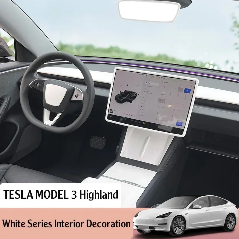 For-Tesla-Model-3-highland-Interior-Center-Console-Storage-Box-Steering ...