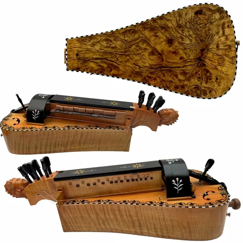 Hand-Made-6-strings-24-keys-Hurdy-Gurdy-bird-s-eye-Maple-wood-inlay ...