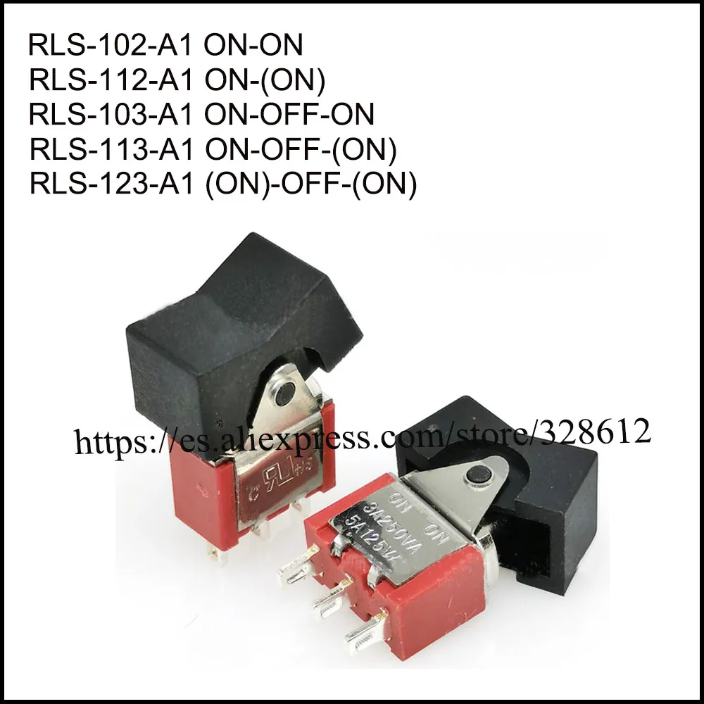 100PCS 미니 로커 토글 스위치 RLS-102-A1 RLS-112-A1 RLS-103-A1 RLS-113-A1 RLS-123 ...