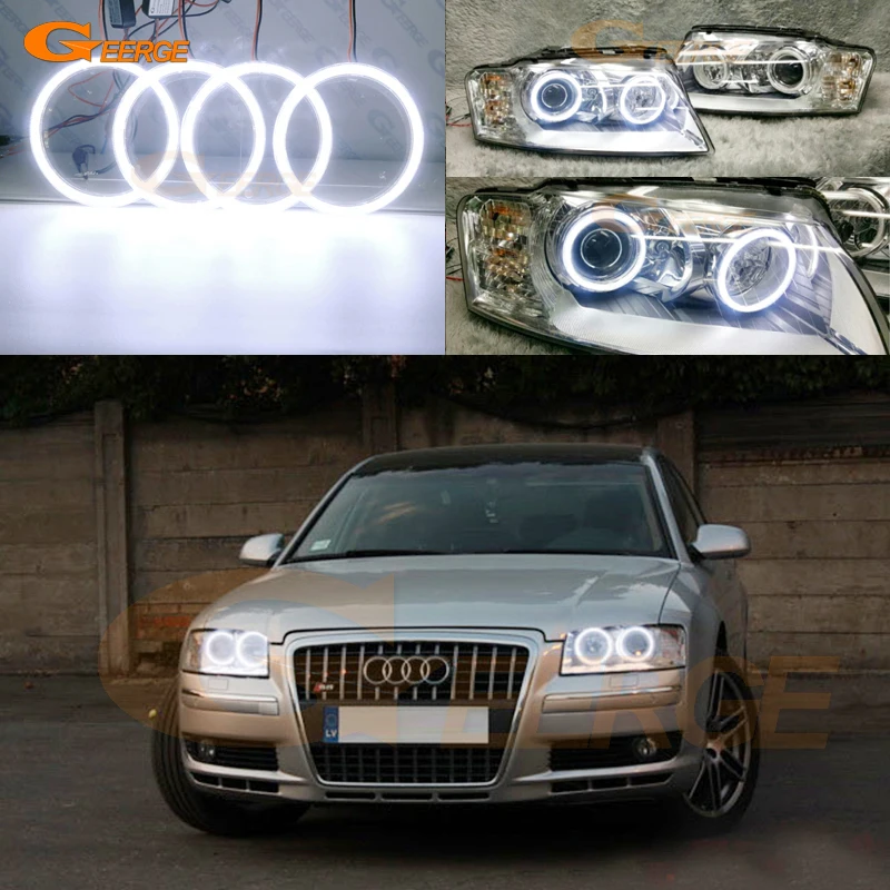Anillos-de-Halo-de-Ojos-de-ngel-Led-COB-Ultra-brillantes-para-Audi-A8 ...