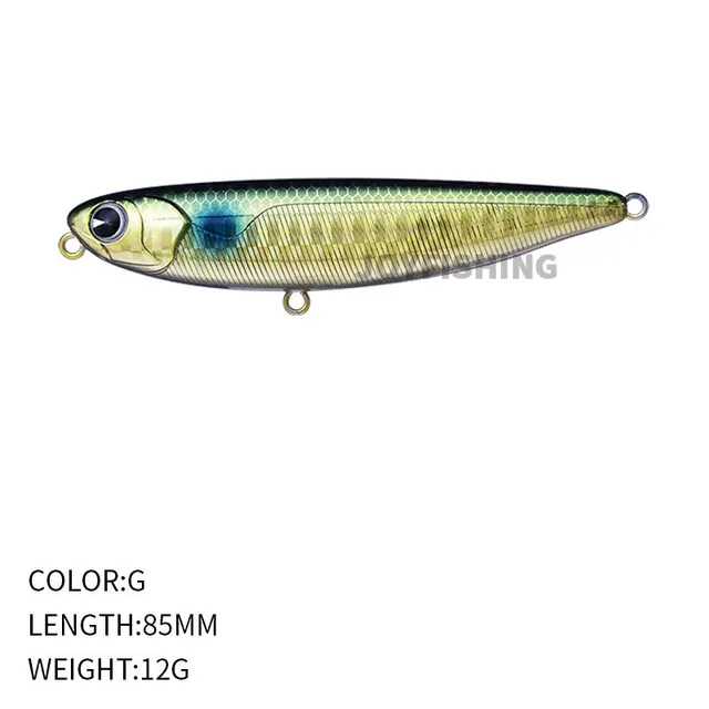 85mm 12g Topwater Pencil Bait Floating Stickbait Walk The Dog Fishing ...